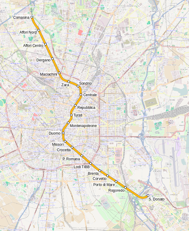 Mappa della Metro di Milano Pronta da Stampare!
